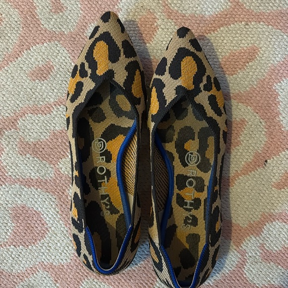 Rothy's | Shoes | Rothys Big Leopard Print Point Flats 7 | Poshmark
